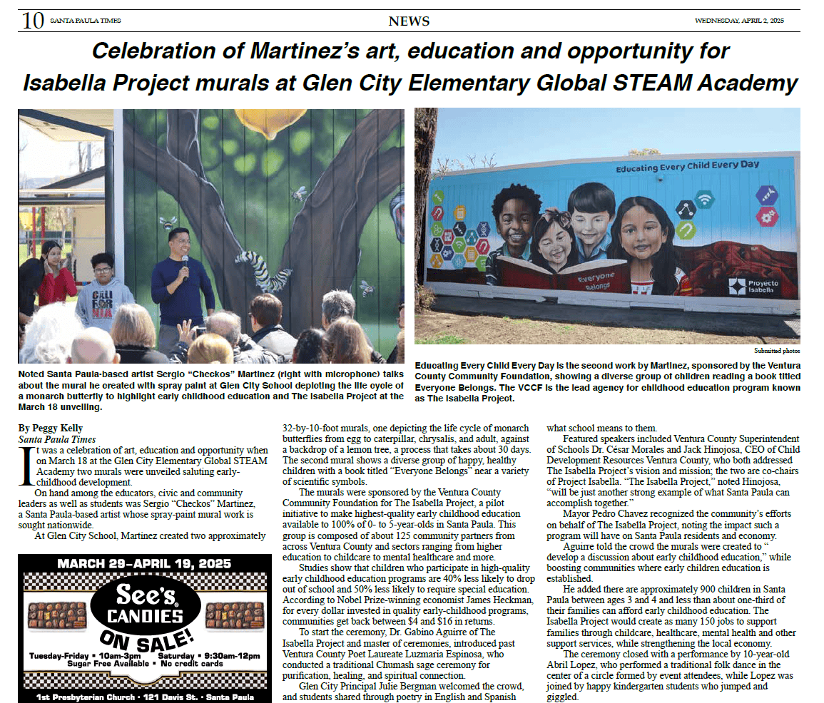 Celebration of Martinez's art, education and opportunity for Isabella ...